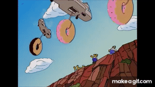 The Simpsons - Homer Clones Run Off Of Cliff on Make a GIF