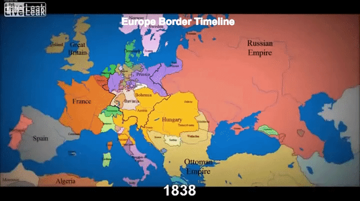 Watch as 1000 years of European borders change timelapse map on Make a GIF