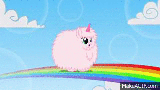 Pink Fluffy Pony on Rainbow on Make a GIF
