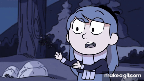 Hilda gets a small bike and then turns big on Make a GIF
