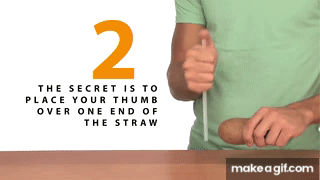 Straw Through Potato - Sick Science! #062 on Make a GIF