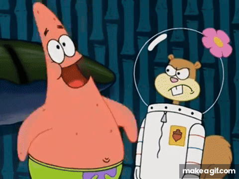 Spongebob Squarepants - Sandy hits patrick - Explosion on Make a GIF