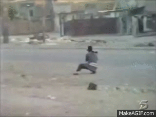 Iraq Insurgent Islamist Gets Taken Out While Firing RPG on Make a GIF