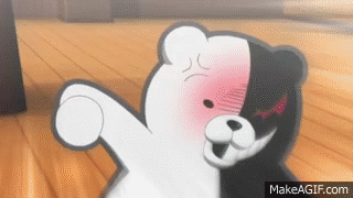 Monokuma Beating a Fish on Make a GIF