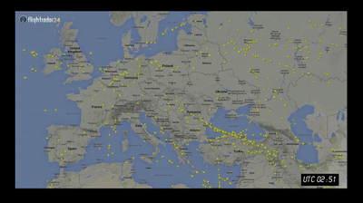 Time-lapse video showing air traffic over Europe - Flightradar24 on ...