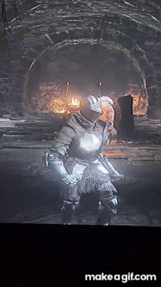 Dark souls 3 ashen one knight dance cheer emote on Make a GIF