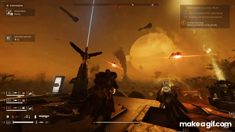 Calmest Super Helldive Bot Drop [Helldivers 2] on Make a GIF