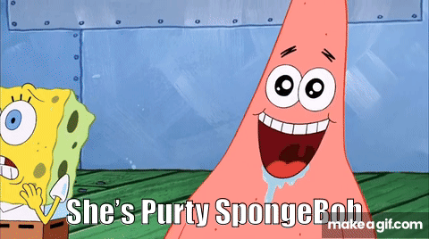 the SpongeBob movie but it's only Patrick simping for Mindy. on Make a GIF
