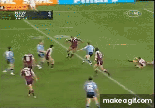 Gorden Tallis' famous tackle on Brett Hodgson on Make a GIF