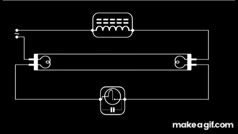 How a Fluorescent Light Works - Schematic Animation on Make a GIF