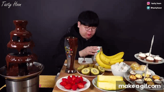Chocolate Fondue ASMR Mukbang 초코퐁듀 직접 만들어서 먹방! Tasty Hoon 테이스티훈 on Make ...