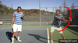 One-Handed Backhand Swing Path | SWING PATHS on Make a GIF