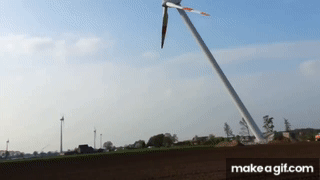 TOO MUCH WIND! 10 Wind Turbine Fails on Make a GIF
