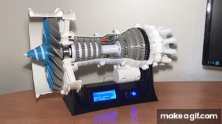 Fully Powered 3D Printed Jet Engine on Make a GIF