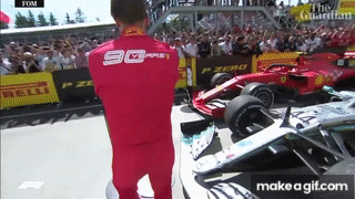 Sebastian Vettel moves No 1 board away from Hamilton's car after losing ...