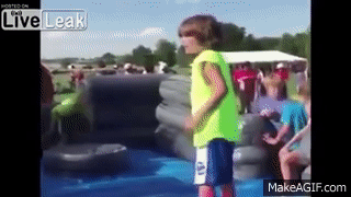 Hilarious moment young boy keeps getting completely battered by ...