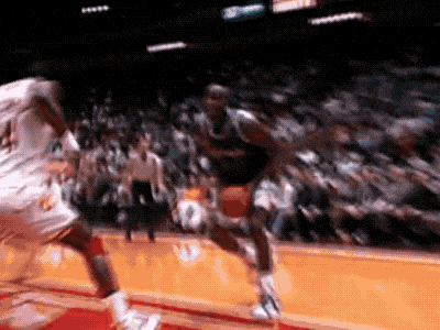 '80s & '90s NBA Gifs — Shaquille O’Neal over Hakeem Olajuwon – March 16 ...