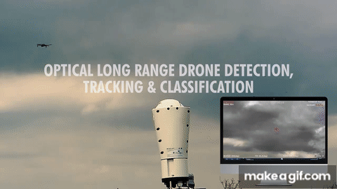 Optical AI Drone Detection - AeroEye on Make a GIF