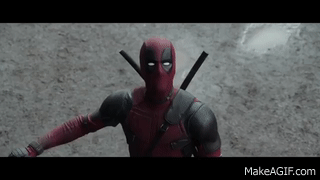 deadpool-superhero landing "pouso de super-herói" on Make a GIF