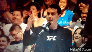Epic UFC fan at 175 press conference on Make a GIF