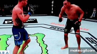 Tony Ferguson Kungfu Leg sweep Justin Gaethje on Make a GIF