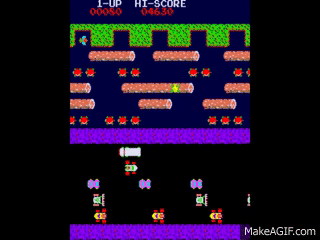 Frogger arcade game on Make a GIF