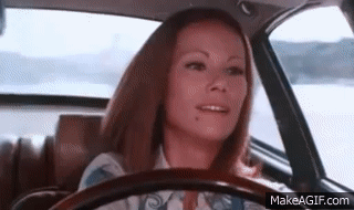 Young lady driving her Porsche fast (with nice pedal shots) on Make a GIF