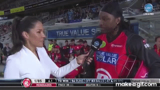 Chris Gayle sleazily trying to pick up Mel McLaughlin “Don’t blush baby ...
