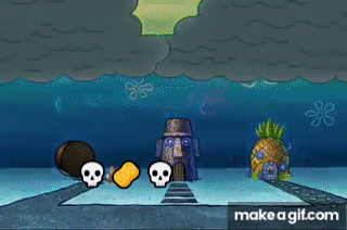 Spongebob Squarepants - Patrick Gets Struck By Lightning on Make a GIF