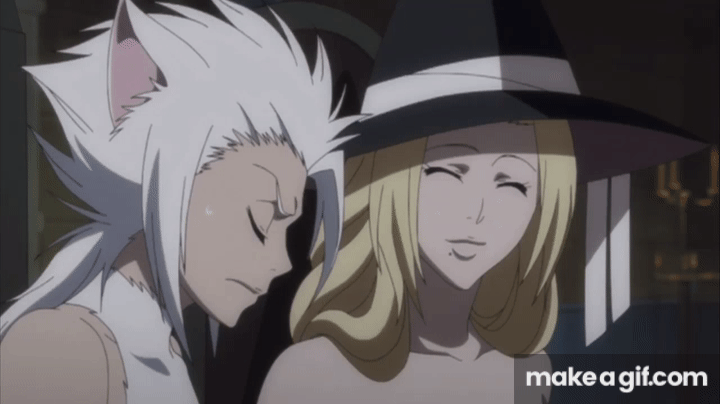 Witch Rangiku Matsumoto annoys Werewolf Toshiro Hitsugaya on Make a GIF