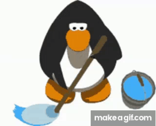 Pingüino trapeando en 4k Hd full Diamond versión on Make a GIF