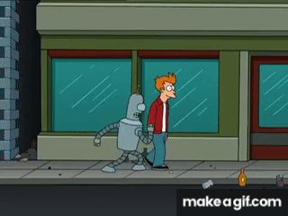 Futurama - Bender "Una ranita iba caminando aha, aha" on Make a GIF