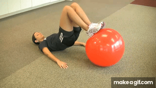 Physio-Ball Hamstring Curls on Make a GIF