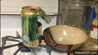 How to make popcorn out of a beer can on Make a GIF