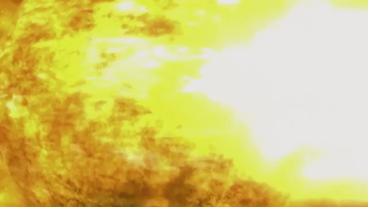Solar flare from Sun and sun spot sunspot on Make a GIF