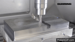 Guhring RF 100 end mills demonstrating high speed machining on Make a GIF