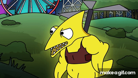 RAINBOW FRIENDS: Buff Yellow Muscle Growth Flexing on Make a GIF