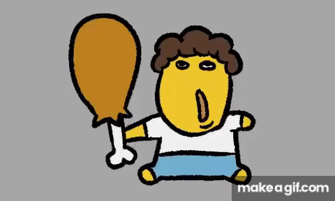 Shedletsky eating fried chicken on Make a GIF