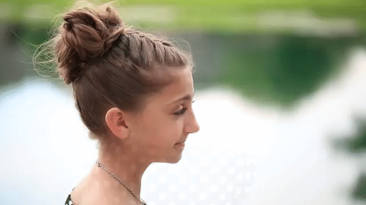 Double French Messy Bun | Updo Hairstyles on Make a GIF