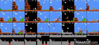 NES Super Mario Bros. walkthrough (All levels at the same time) on Make a GIF