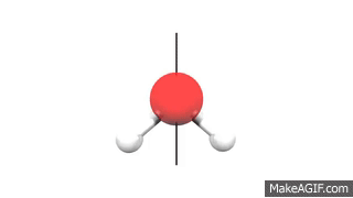Rotation of Water molecule - C2 rotation axis on Make a GIF