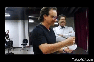Bono gets a birthday cake on Make a GIF
