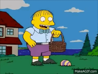 Ralph Wiggum findet 14 Minuten lang ein Osterei... on Make a GIF