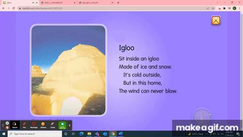 Class Meeting: 2/28/22 Starfall Music/February Calendar/"Igloo ...