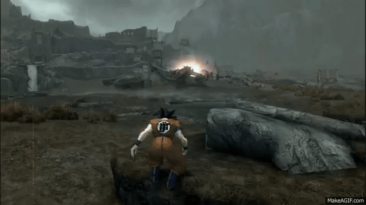 Skyrim Goku Dragon Ball Z MOD HD on Make a GIF