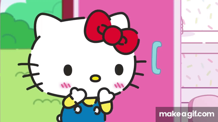 hello kitty is happy on Make a GIF