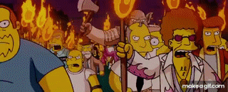 Simpsons movie [HD 1080p] (2007) | Escape from angry mobs scene movie ...