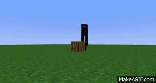 Enderman Throwing a Block of Oak Wood on Make a GIF