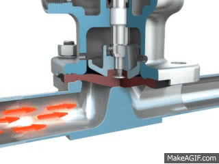 Valve principle diaphragm valve with metal body on Make a GIF