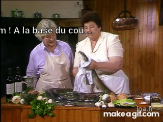 Culte : Maïté assomme des anguilles | Archive INA on Make a GIF